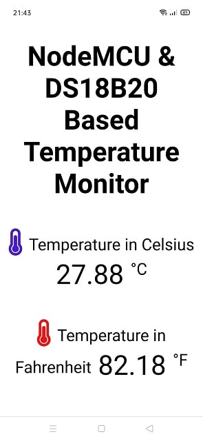 Ds18b20 With Nodemcu Local Webserver Iot Starters